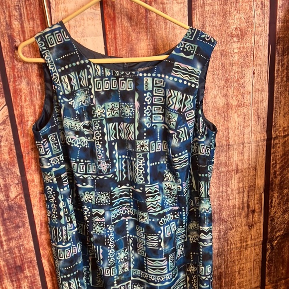Koret | Dresses | Vintage Koret Dress Geometric Blue Floral Womens ...